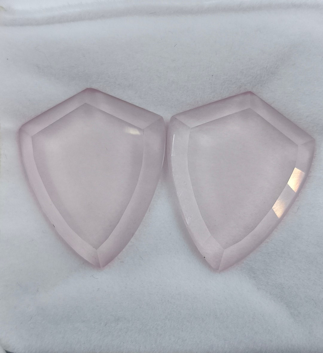 24*20mm Natural Rose Quartz Sheild Cut, Faceted Borders, Loose Gemstone ...
