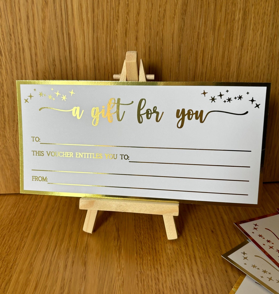 Foiled Gift Voucher, Custom Gift Card, Luxury Gift Certificate for Mum ...