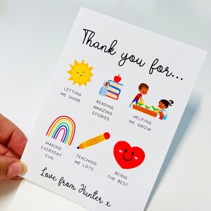 Thank You Card for Teacher From Student, Class Gifts, Keepsake for ...