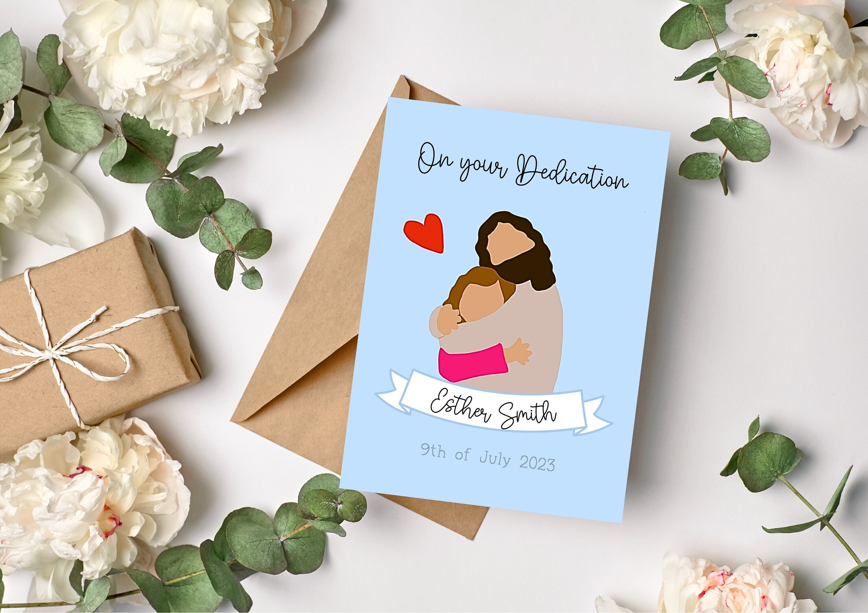 Personalised Dedication Card, Child Dedication, Bible Verse Dedication ...