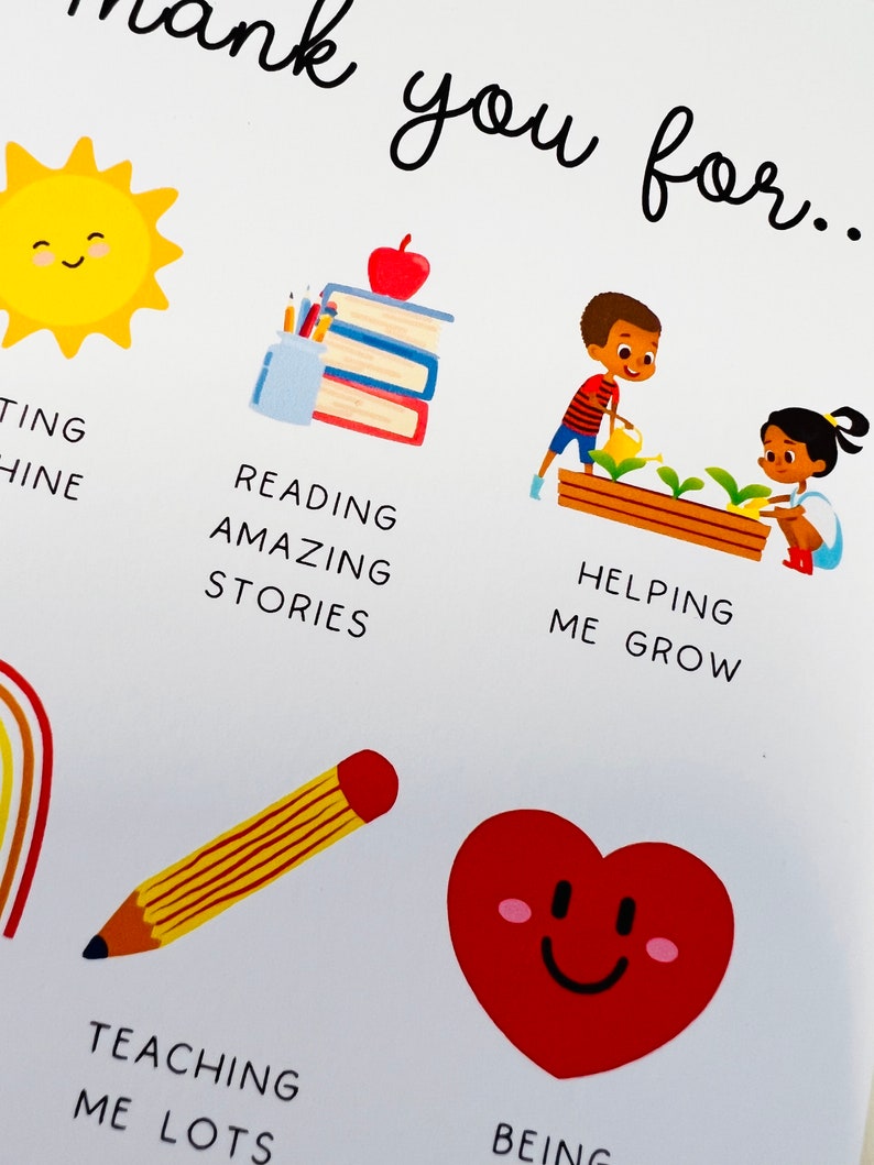 Thank You Card for Teacher From Student, Class Gifts, Keepsake for ...