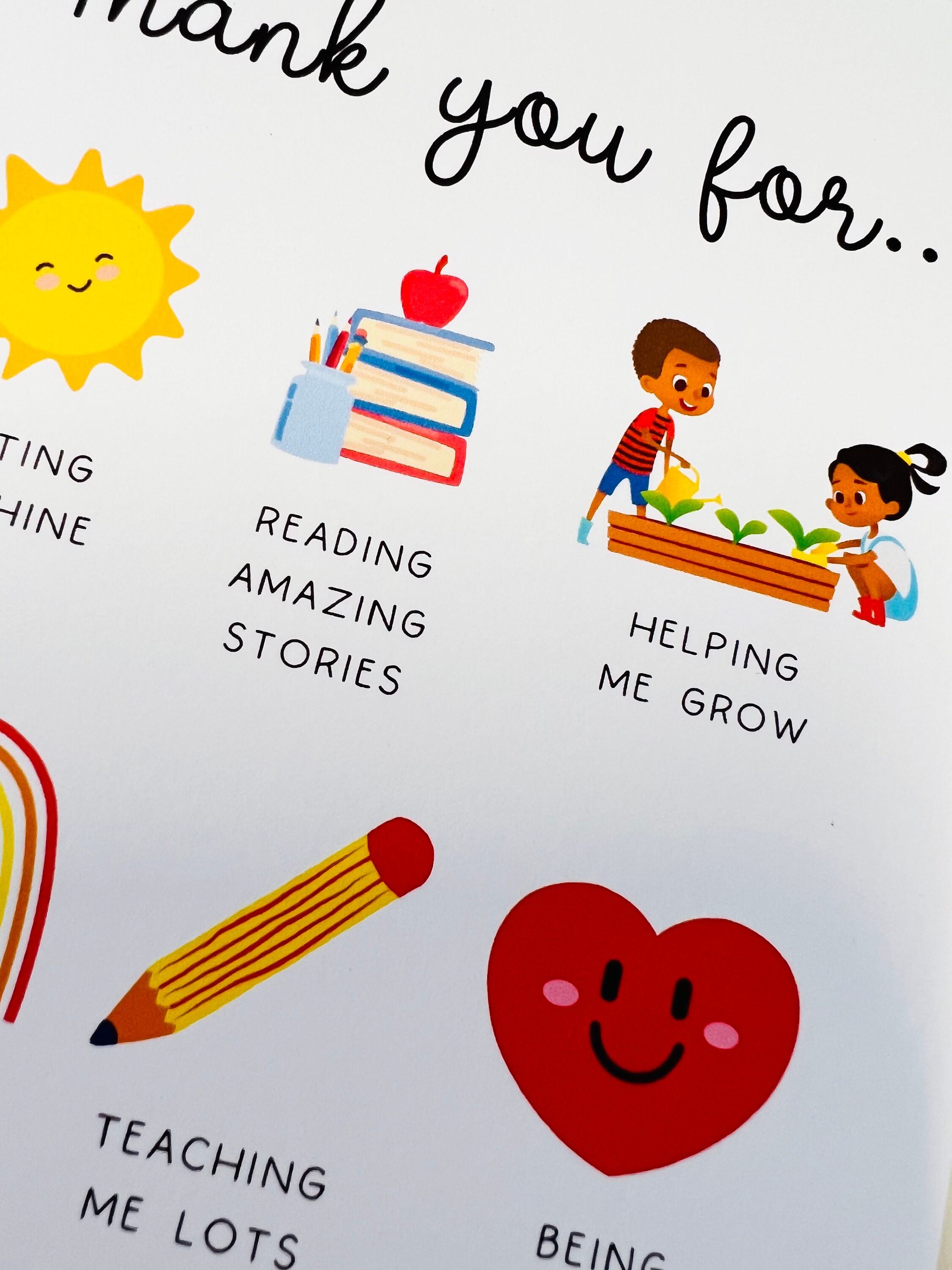 Thank You Card for Teacher From Student, Class Gifts, Keepsake for ...