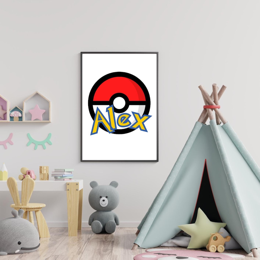 Bedroom Decoration Pokemon Personalised Kids Decor Print Kids Bedroom ...