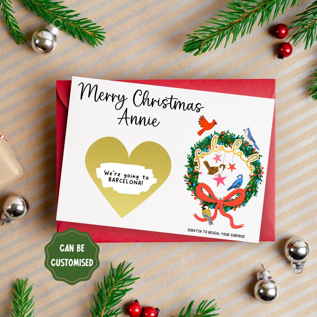 Scratch Reveal Christmas Wreath, Scratch to Reveal Gift Card ...