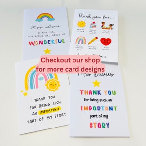 Thank You Card for Teacher From Student, Class Gifts, Keepsake for ...