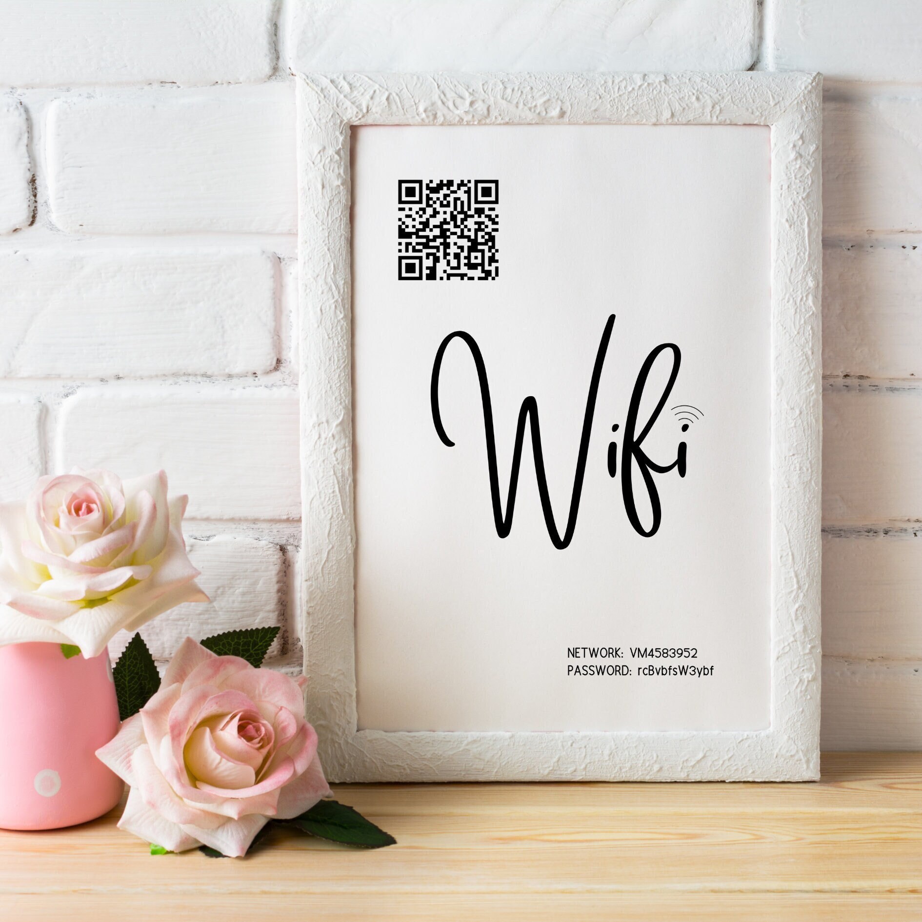 Wifi Sign Personalised Print QR Code QR Scanner Print House Hotel ...