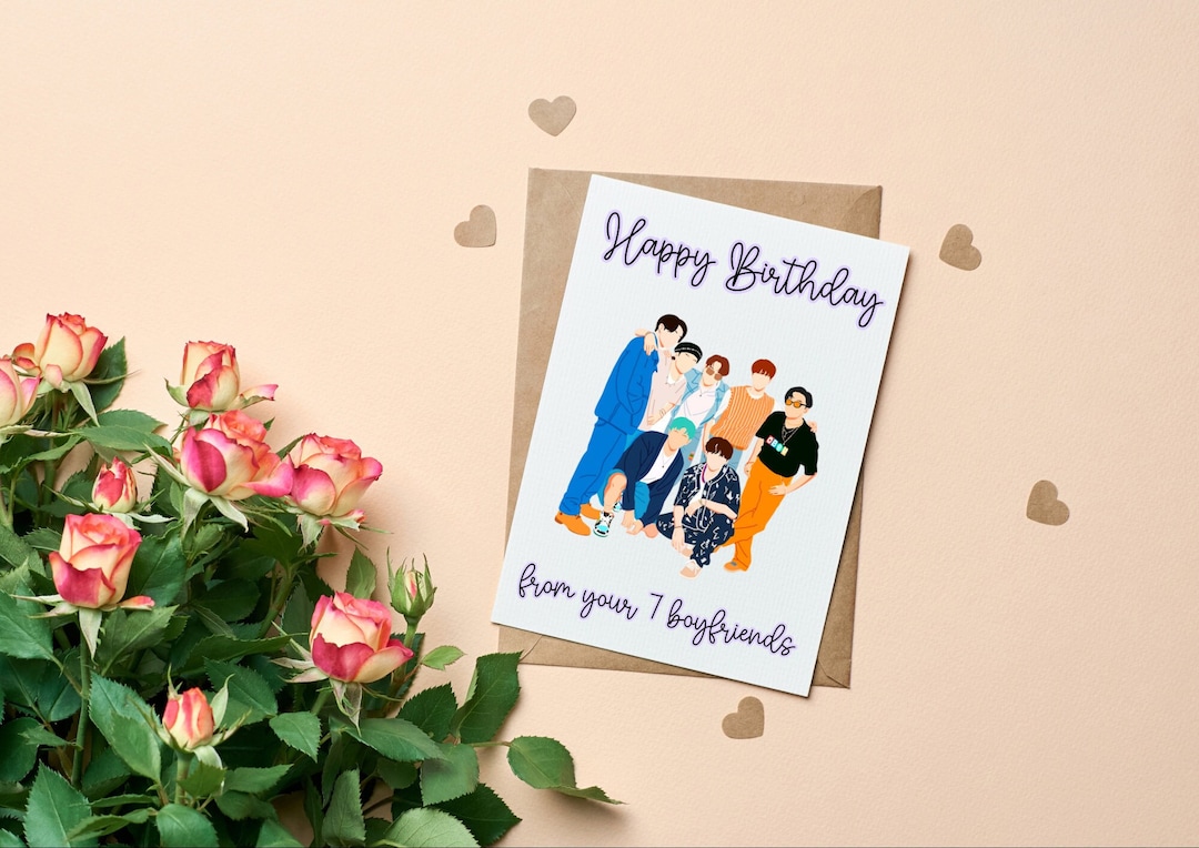 Birthday K-pop Fan, Handmade Card With Your Favourite K-pop Idols, K ...