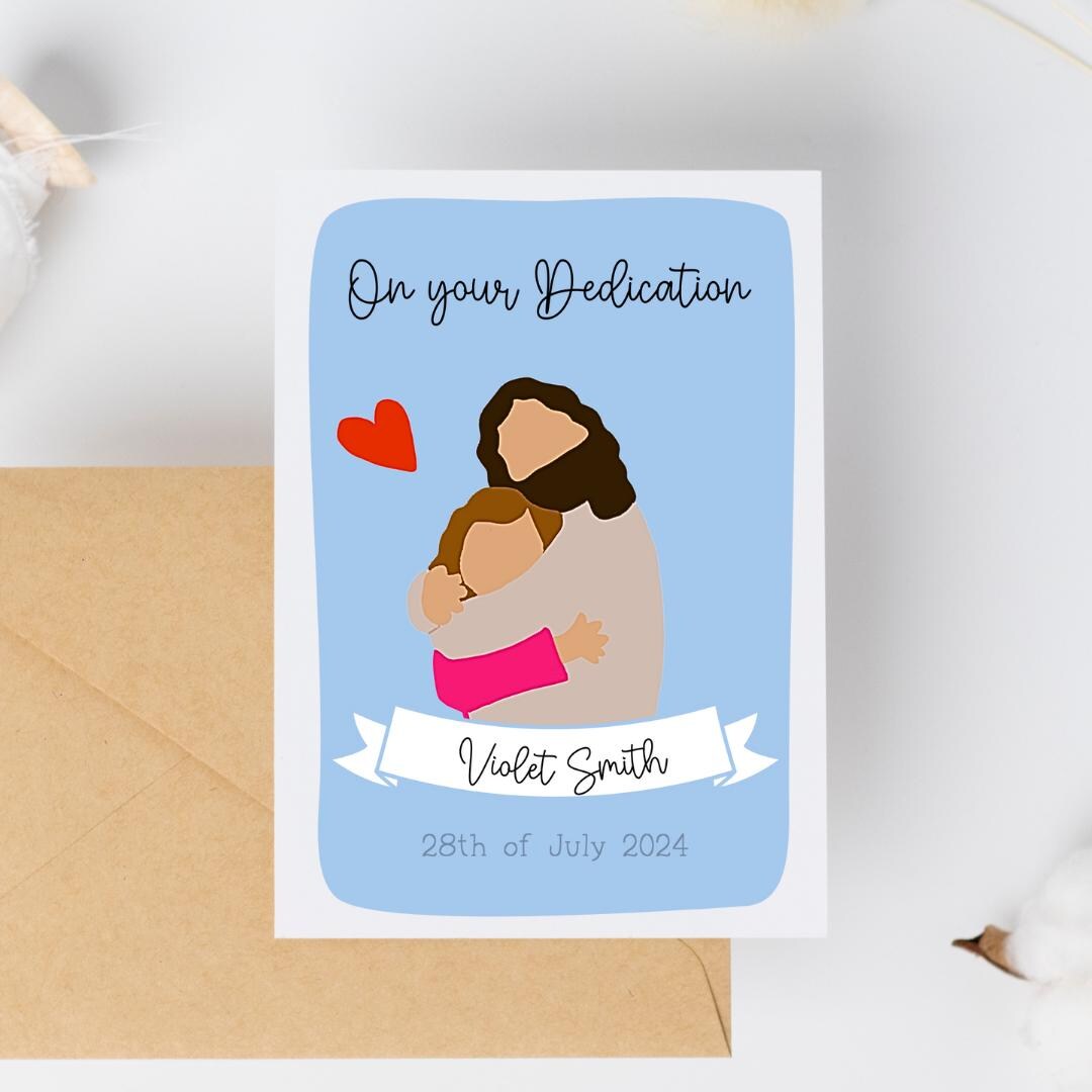 Personalised Dedication Card, Child Dedication, Bible Verse Dedication ...