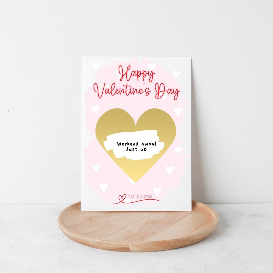 Valentine's Day Scratch Card Surprise for Him or Her, Present Reveal ...