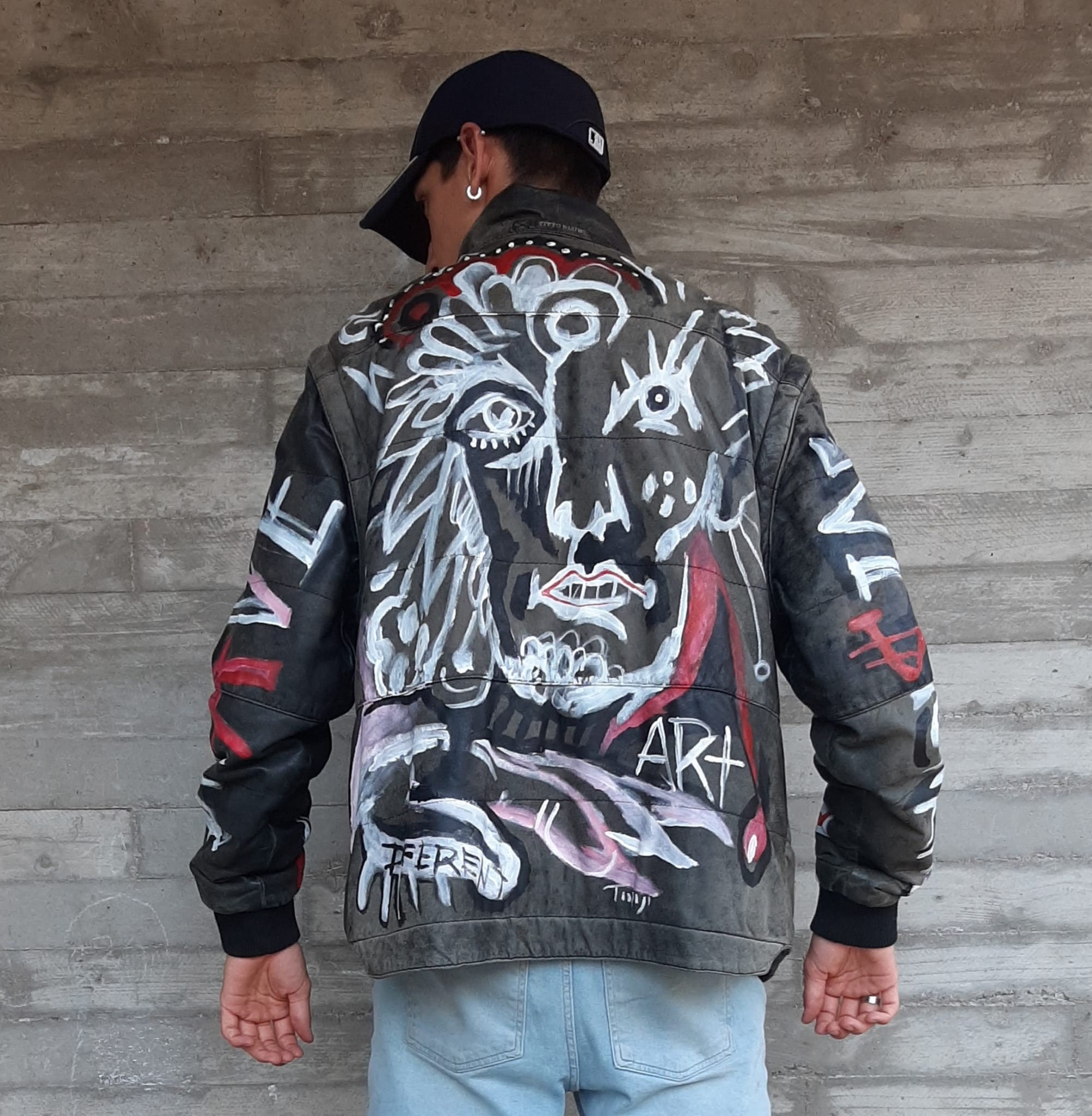 Hand-customized Leather Jacket Size L - Etsy