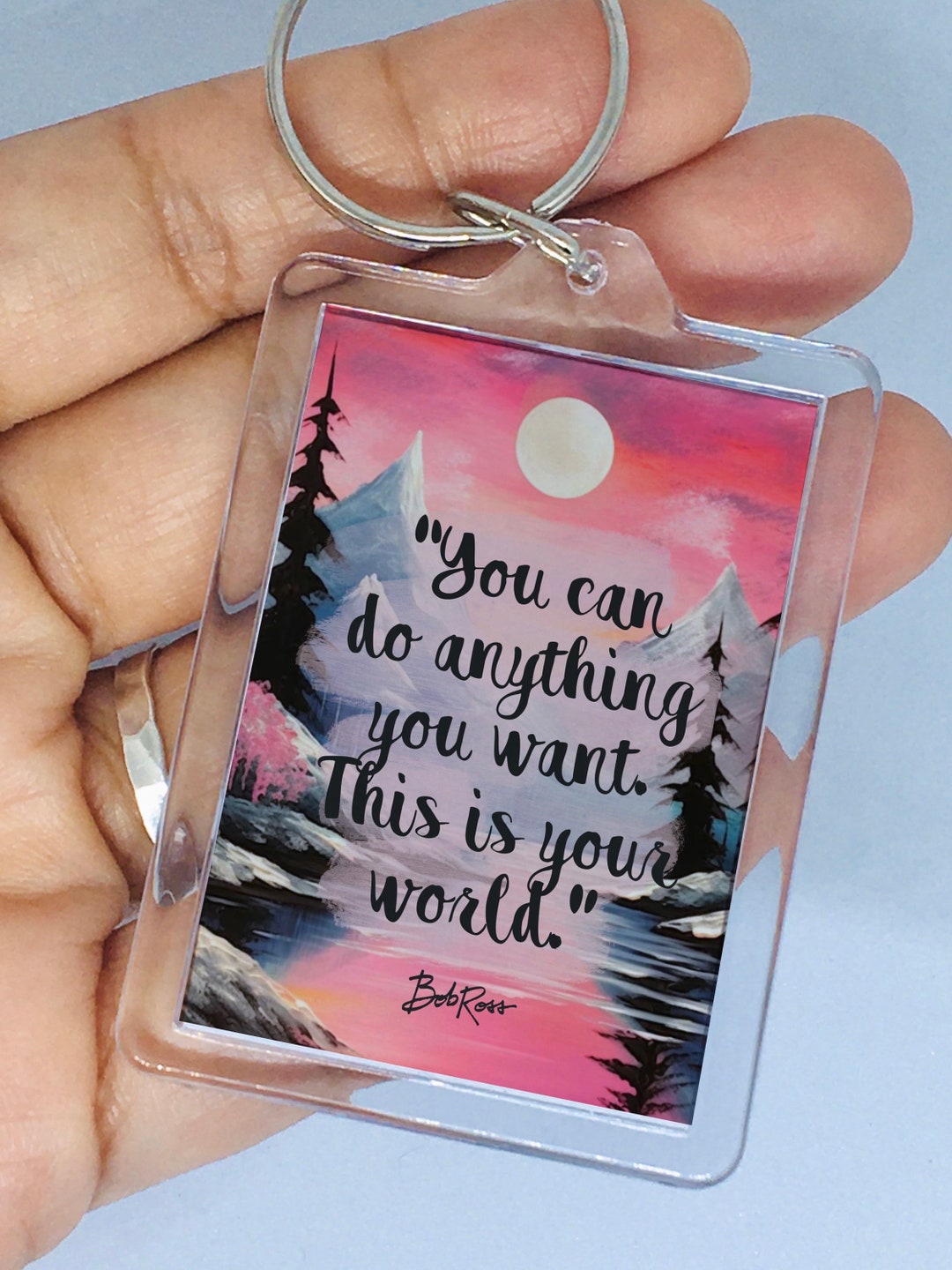 Bob Ross Quote Keychain: 80s Nostalgia Acrylic Keyring - Etsy