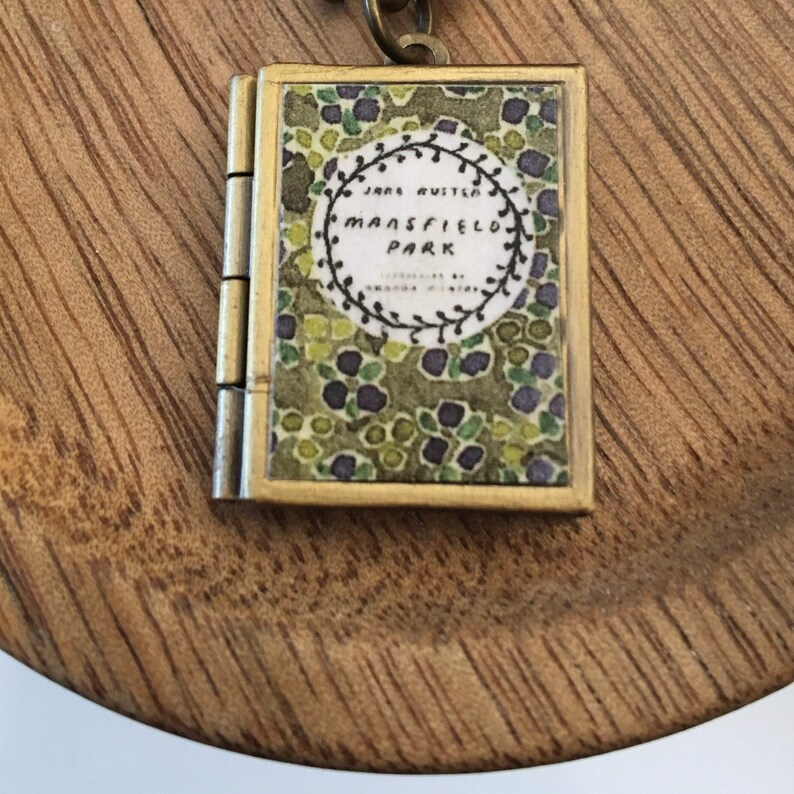 Antique Brass Book Locket Necklace Jane Austen Miniature Books - Etsy