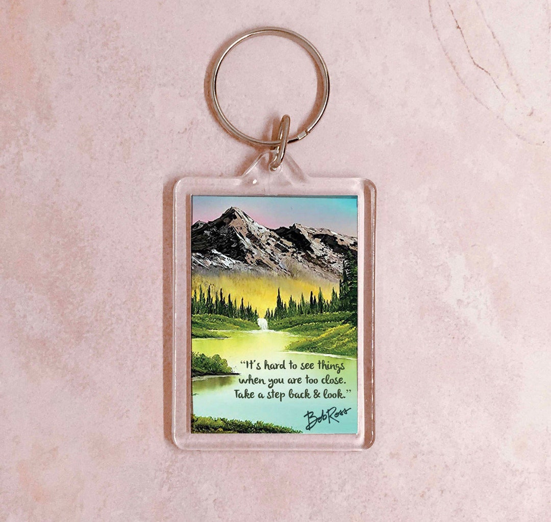 Bob Ross Quote Keyring, 80s Nostalgia Keychain, Bob Ross Painting, Art ...