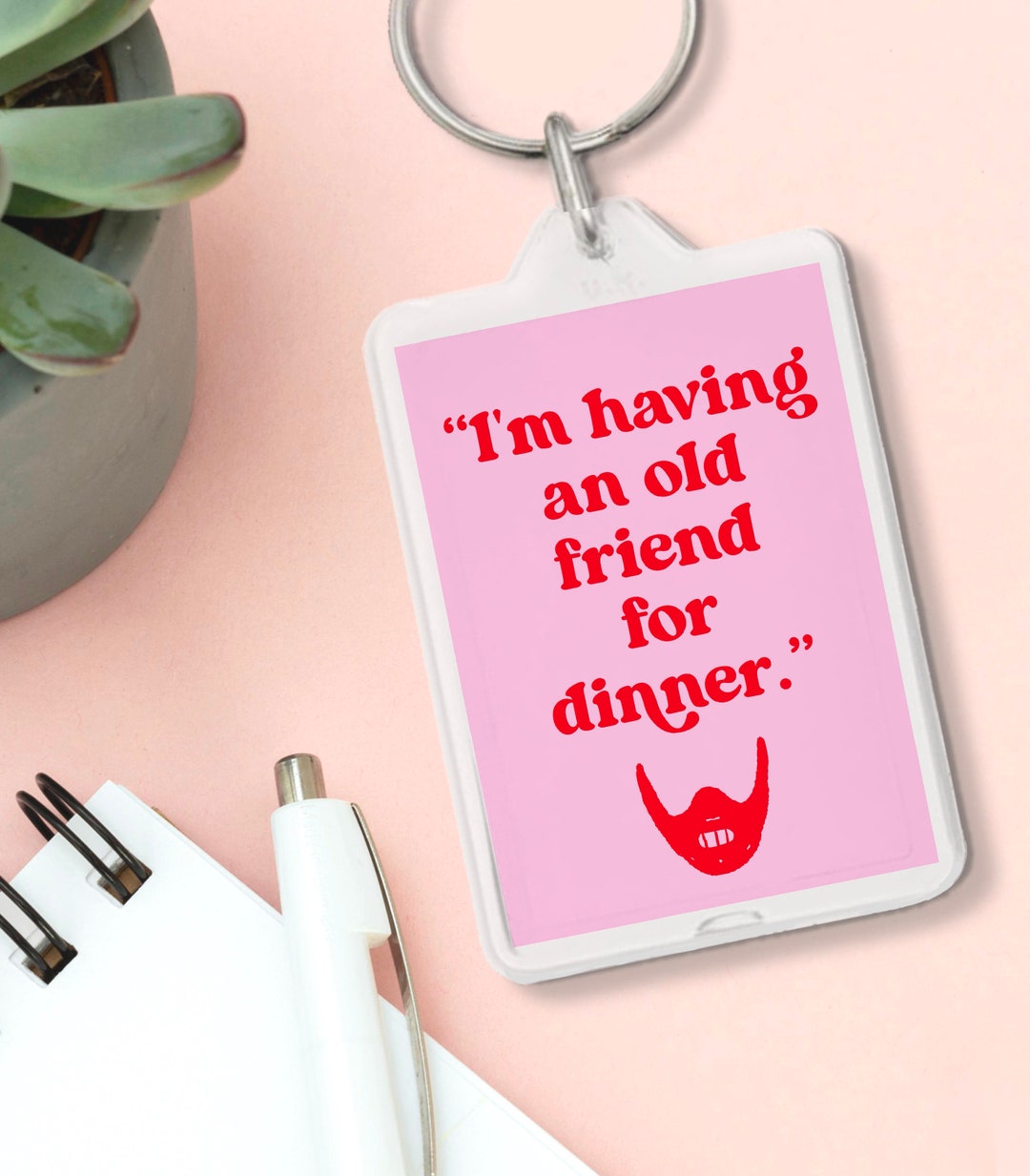 Hannibal Lecter 'old Friend for Dinner' Acrylic Keychain - Etsy