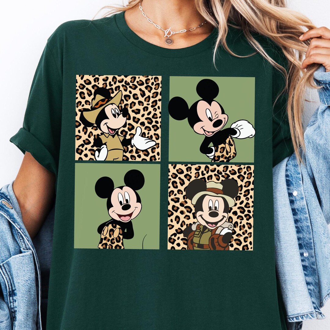 Mickey Mouse Leopard Print Safari Shirt, Disney Family Safari Matching ...