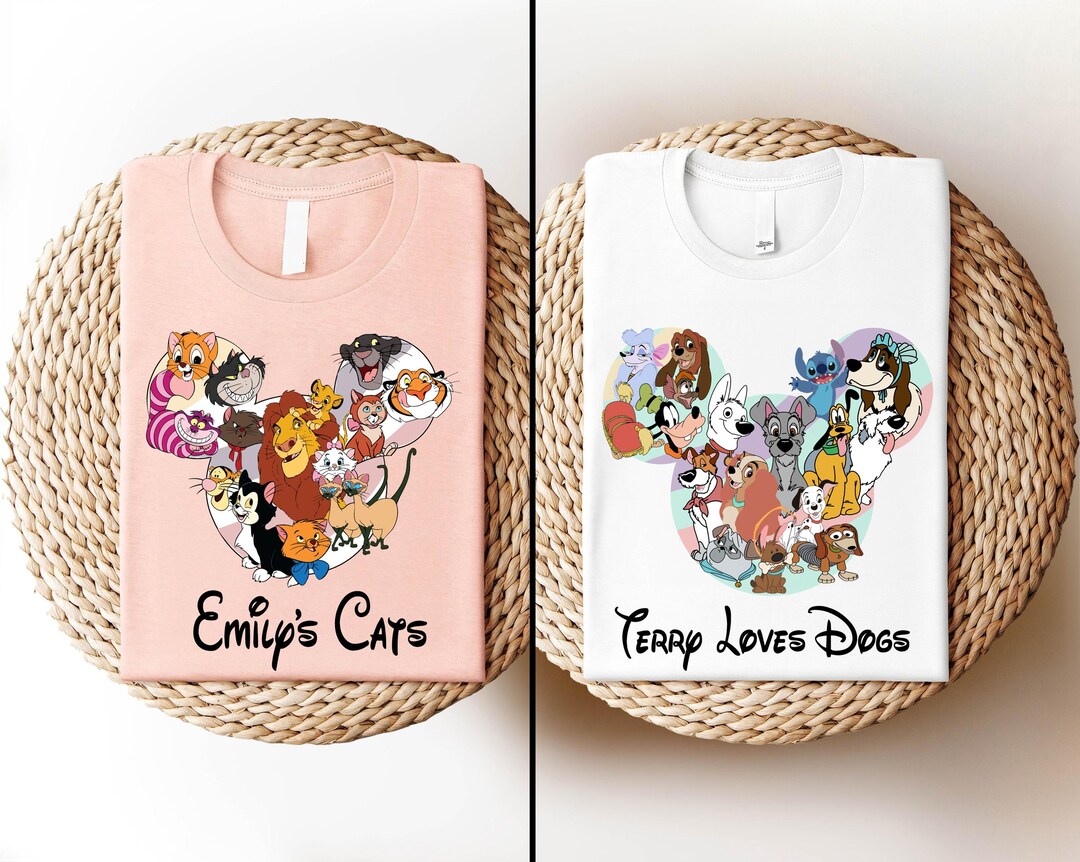 Personalized Disney Dogs and Cats Characters Shirt, Disney Pet Owners ...