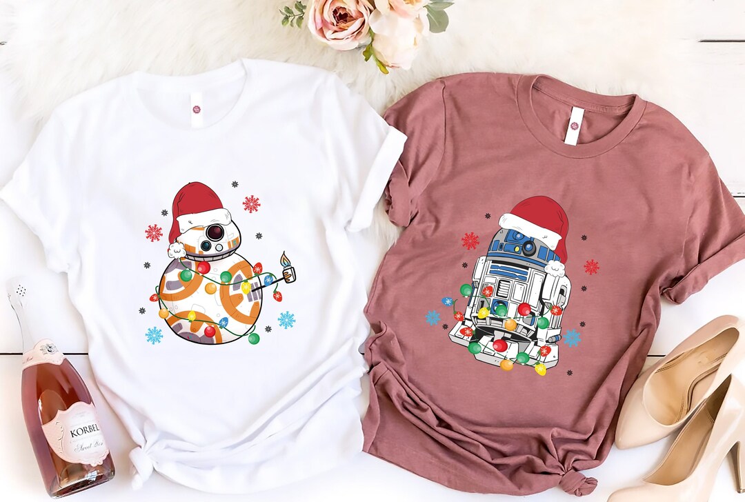 R2D2 BB8 Christmas Shirt, Star Wars Couple Christmas Shirt, Disney ...