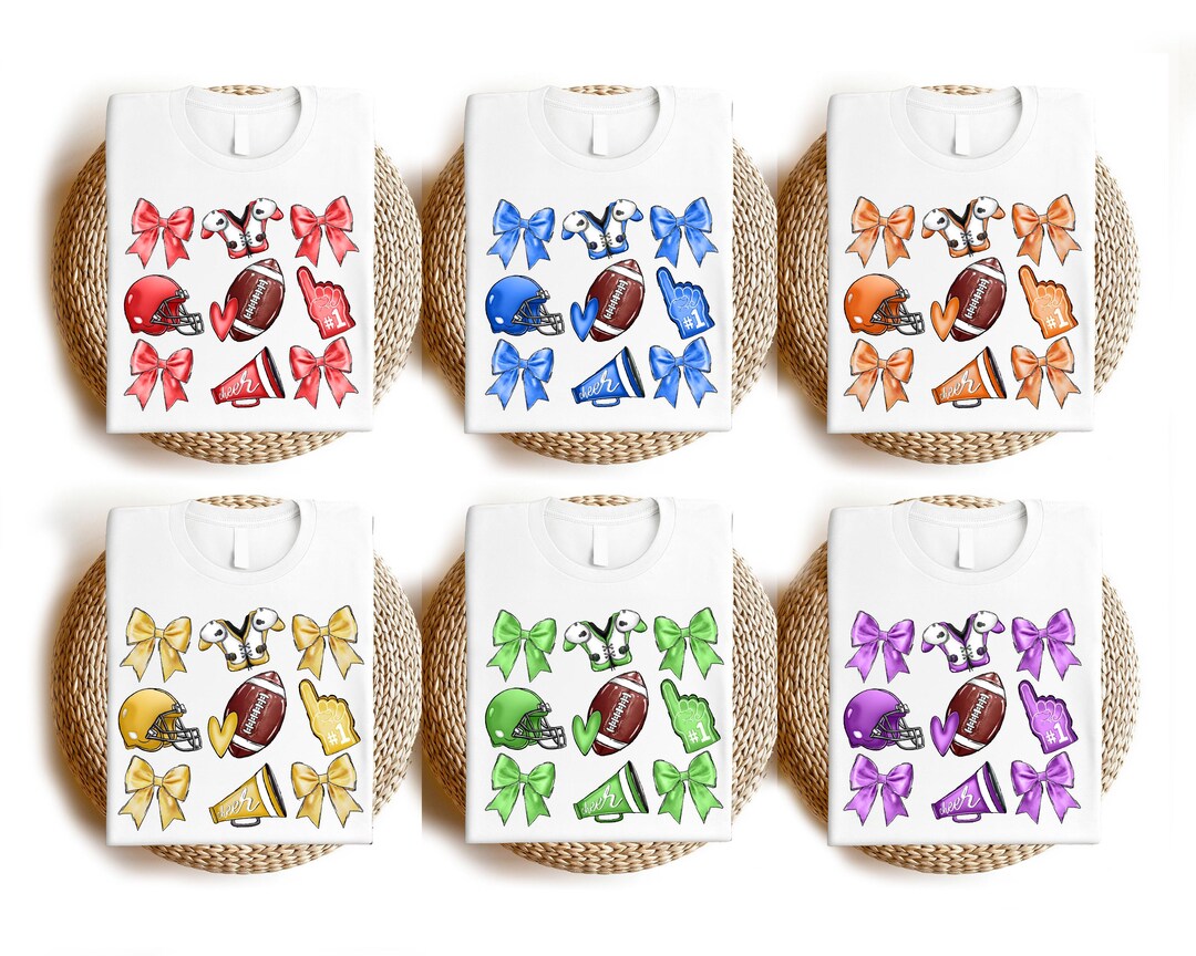 Colorful Football Coquette Matching Shirt, Football Lover Shirt, Game ...