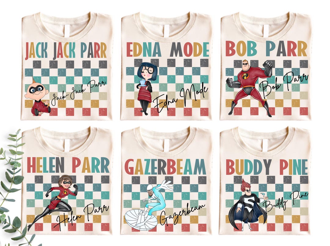 Disney the Incredibles Family Matching Shirt, Checkered Incredibles ...