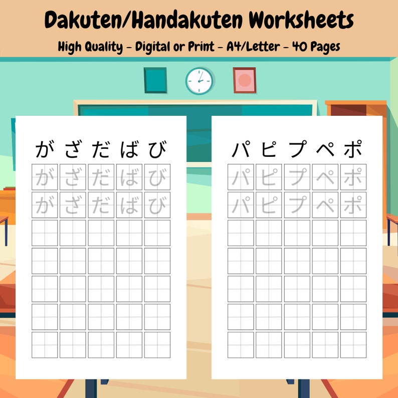 Japanese Hiragana and Katakana Worksheets - Etsy