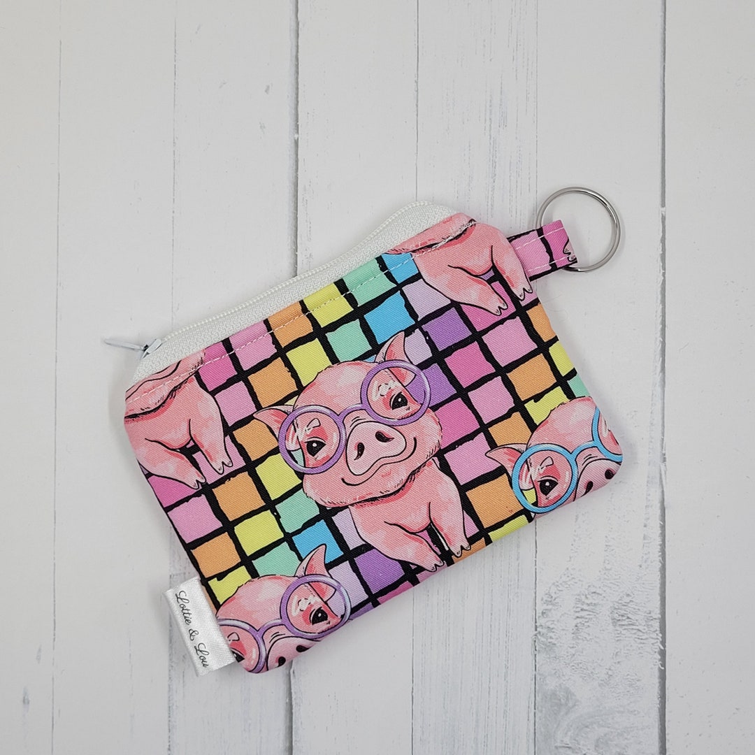 Coin Purse in Colourful Pigs in Glasses Fabric - Etsy
