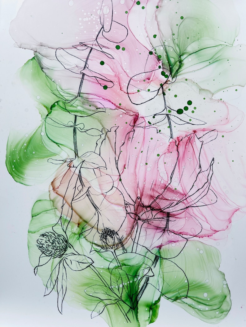 ART COLORING SET summer Flowers. Kamenskaya Alcohol Ink. Art - Etsy