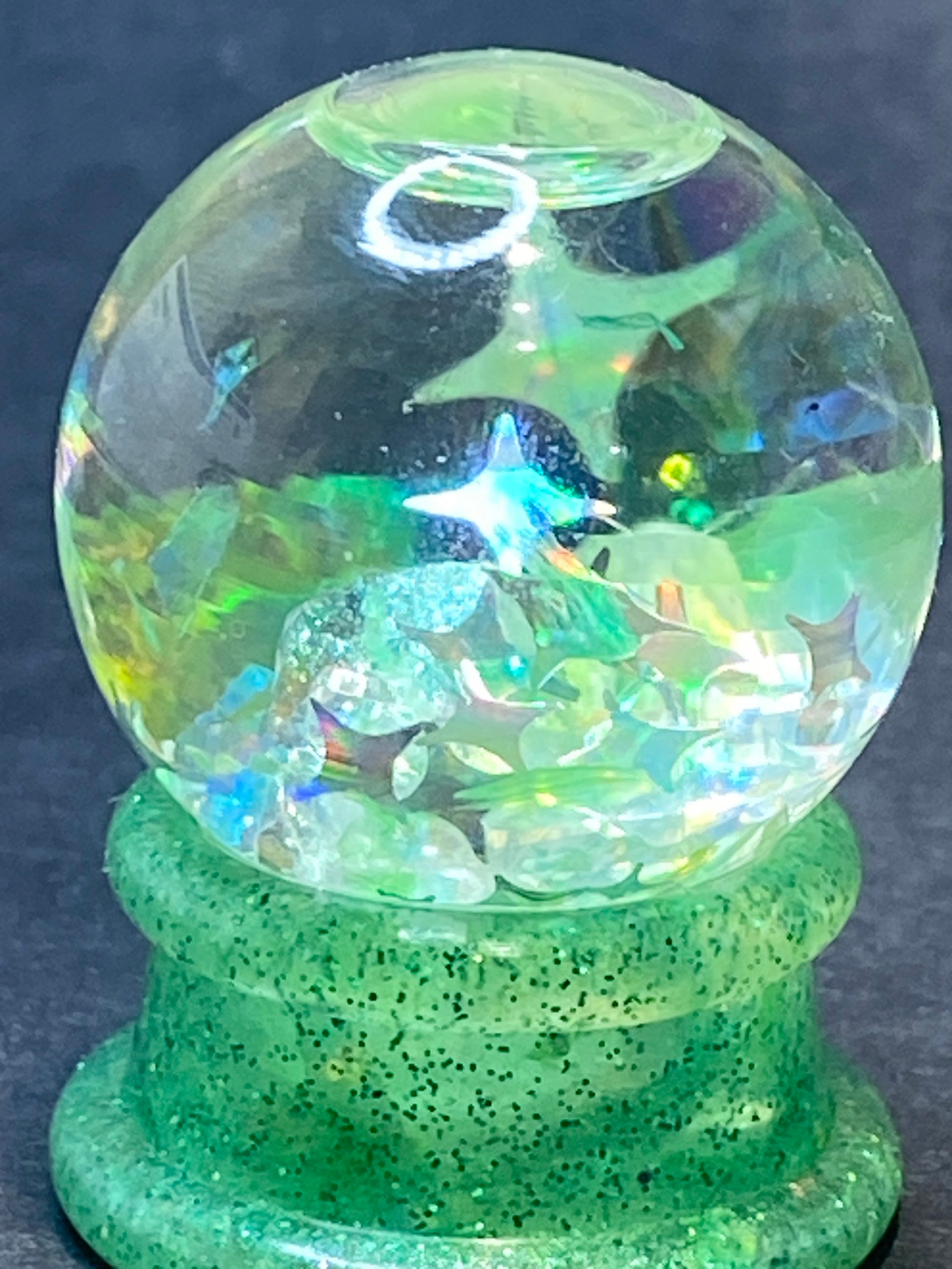 Handmade Miniature Crystal Snow Globe With Stars Gazing Ball 1.5 H - Etsy