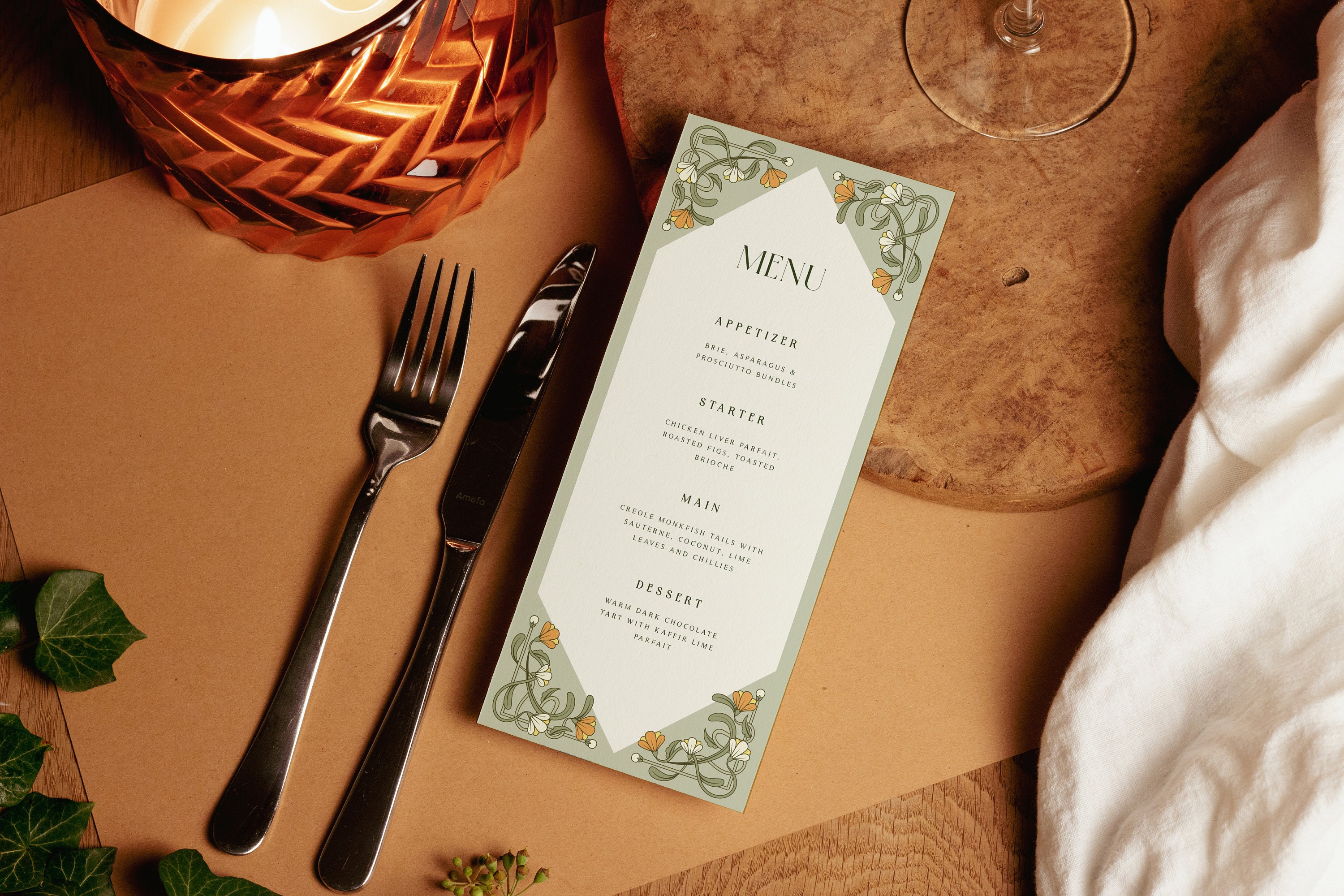 Art Nouveau Wedding Menu Template Vintage Wedding Menu - Etsy