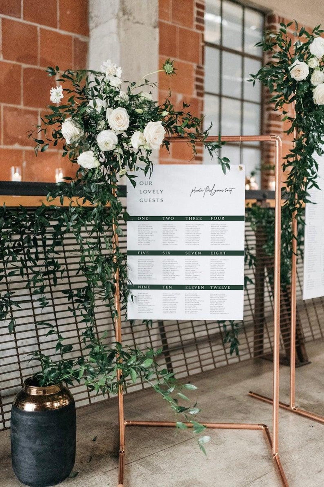 Editable Elegant Seating Chart Template, Modern Wedding Seating Chart ...