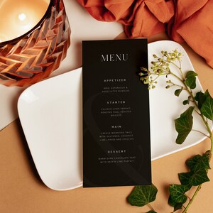 Ampersand Wedding Menu Template, Printable Wedding Menu Cards, Minimal ...