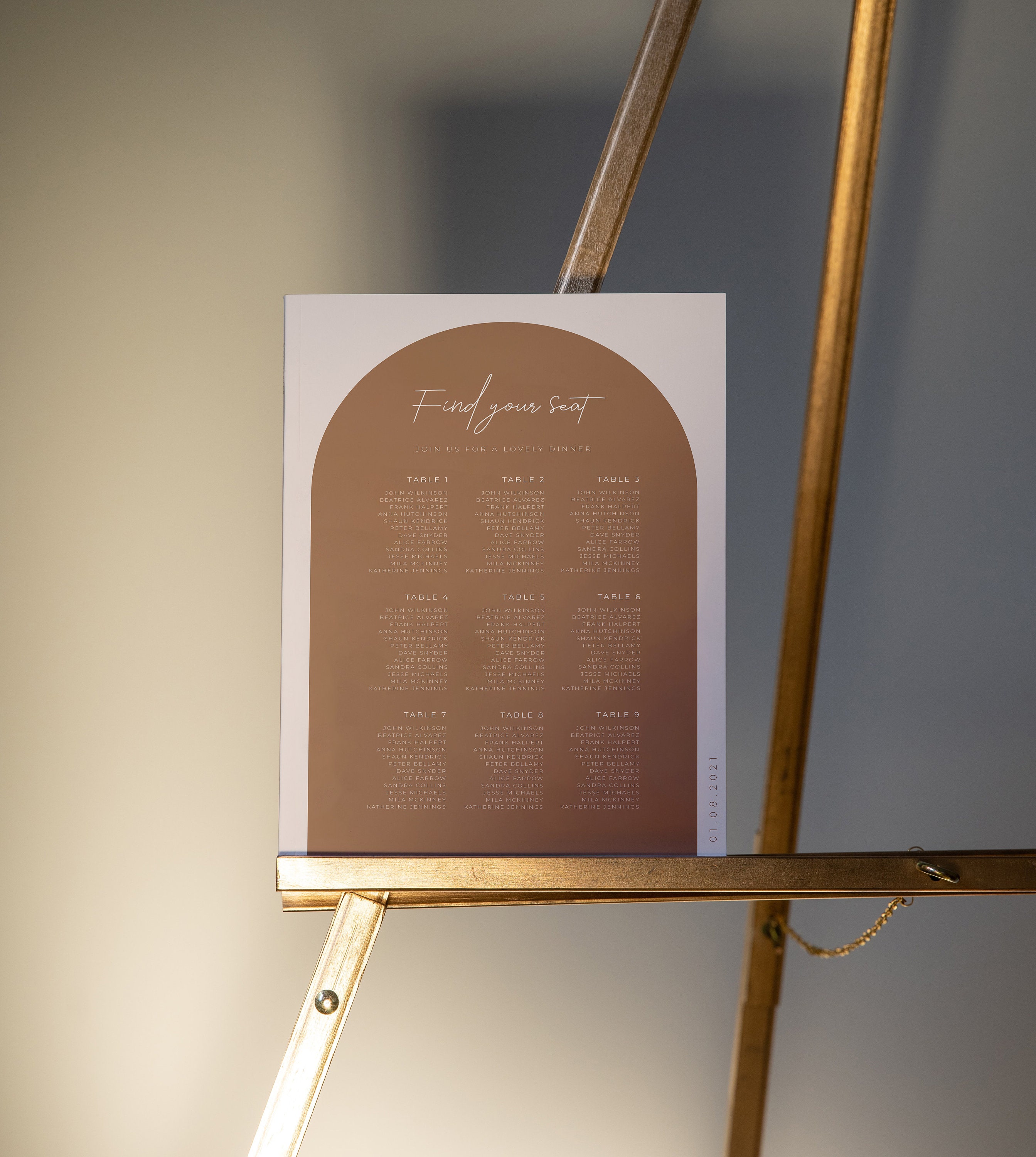 Arch Wedding Seating Chart Template, DIY Table Seating Chart, Modern ...