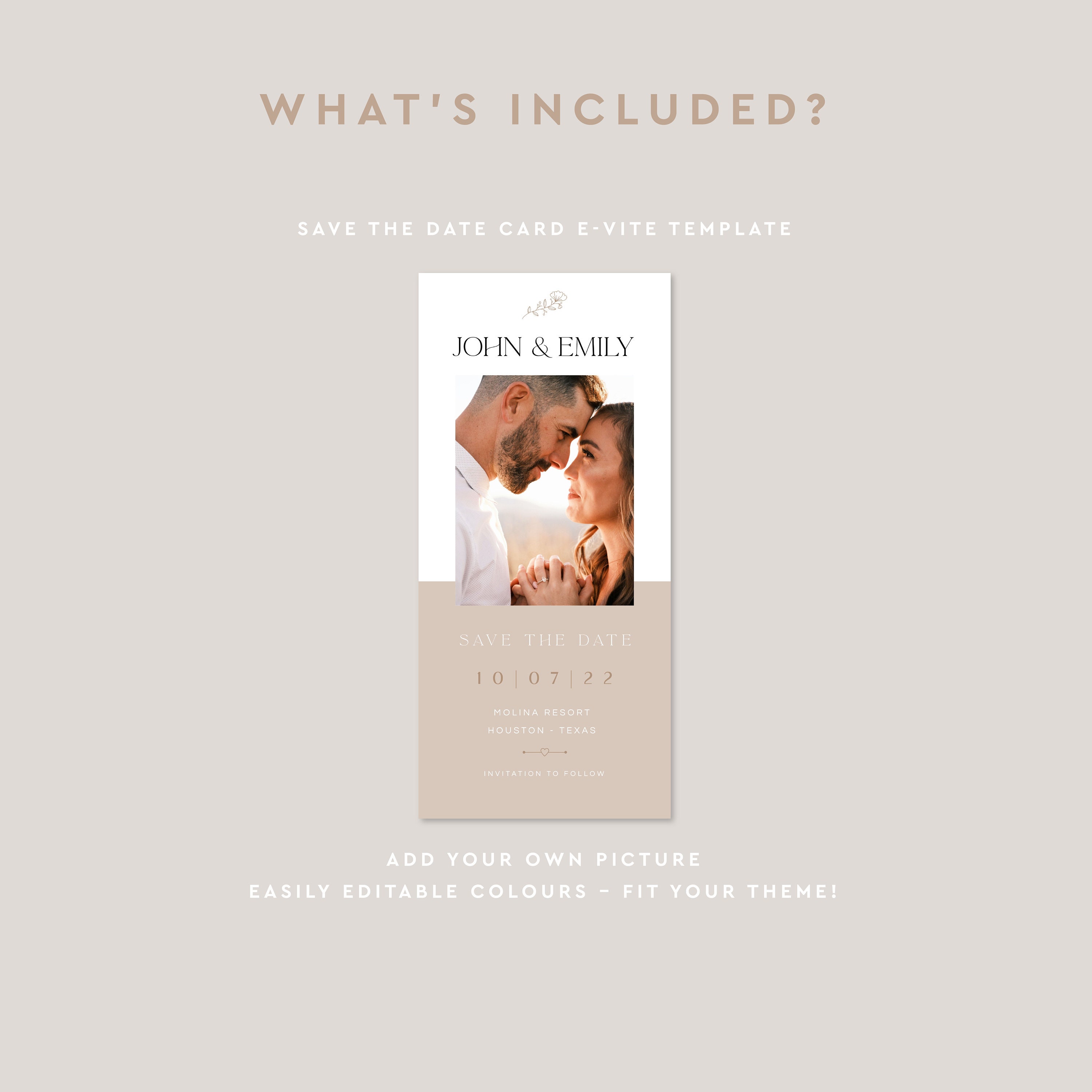Modern Photo Save the Date TEXT Invitation Electronic Save - Etsy
