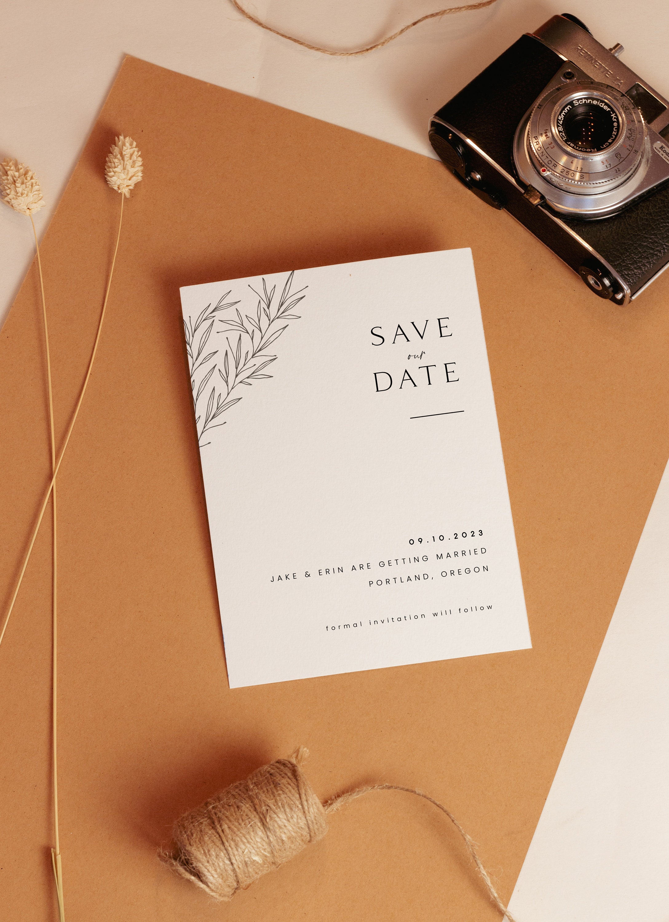 Elegant Save the Date Template, Modern Minimalist Save the Date ...