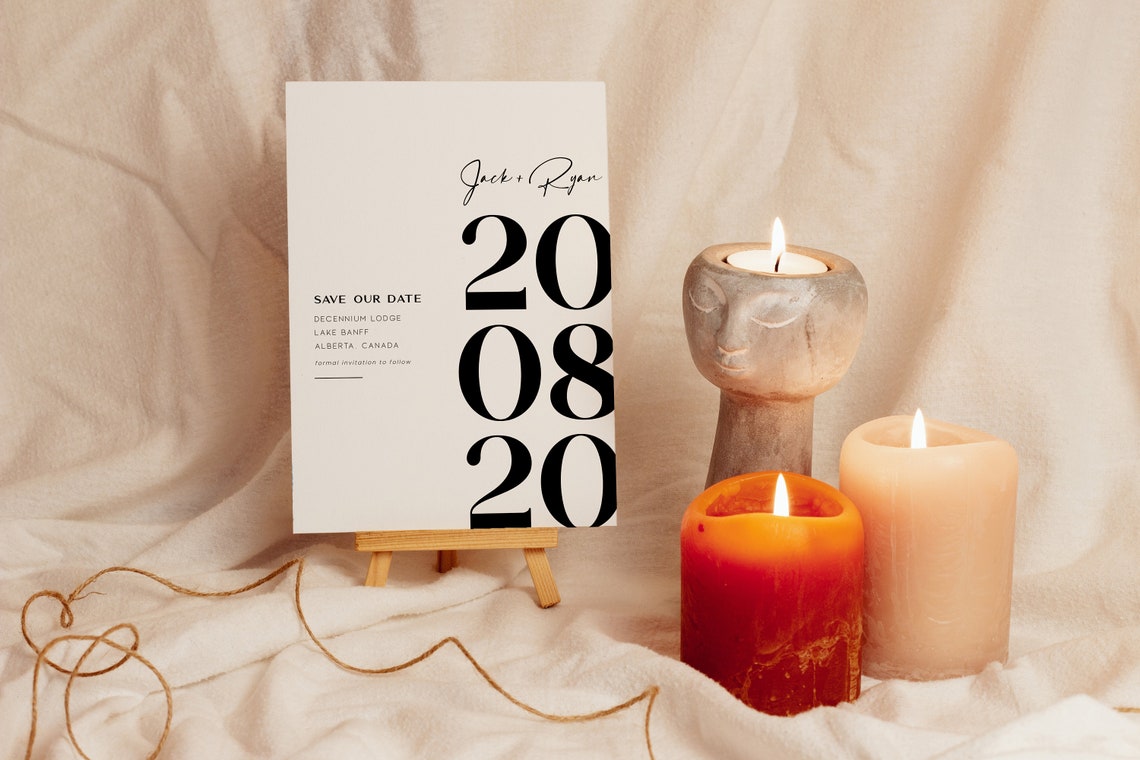 Modern Graphic Save the Date Template Downloadable Printable - Etsy