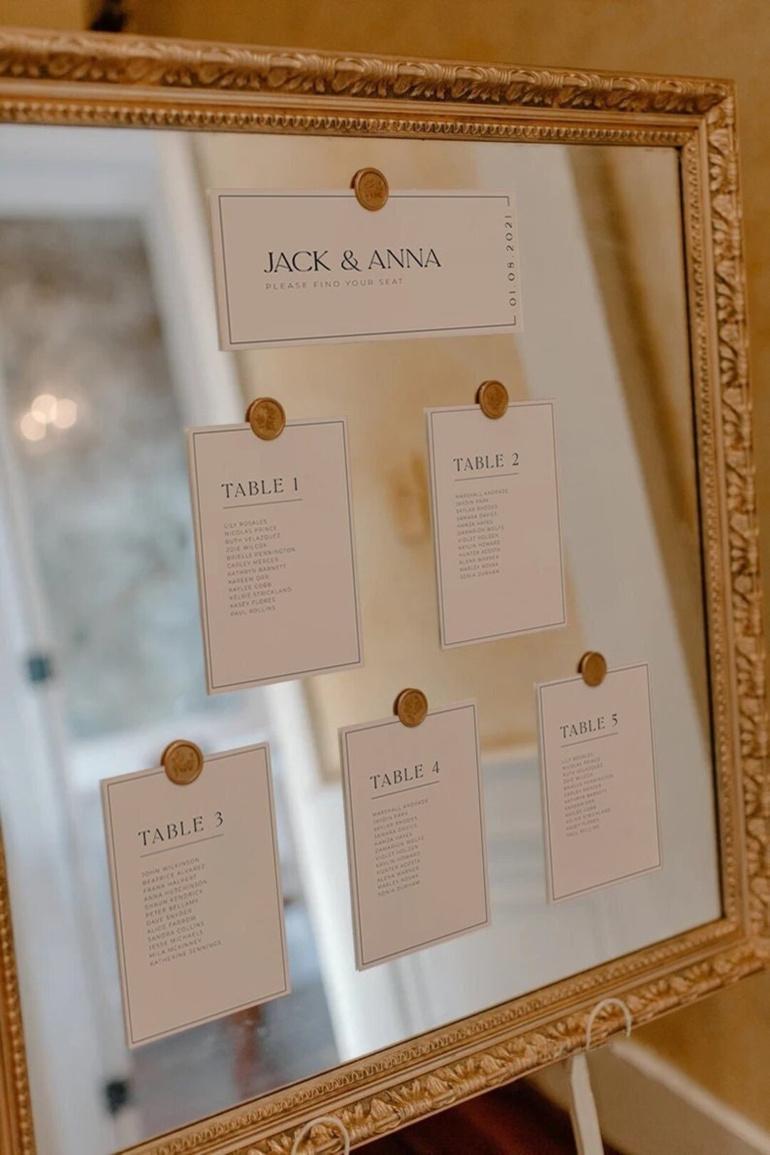 Modern Wedding Seating Chart Card Template, Minimal Wedding Seating ...