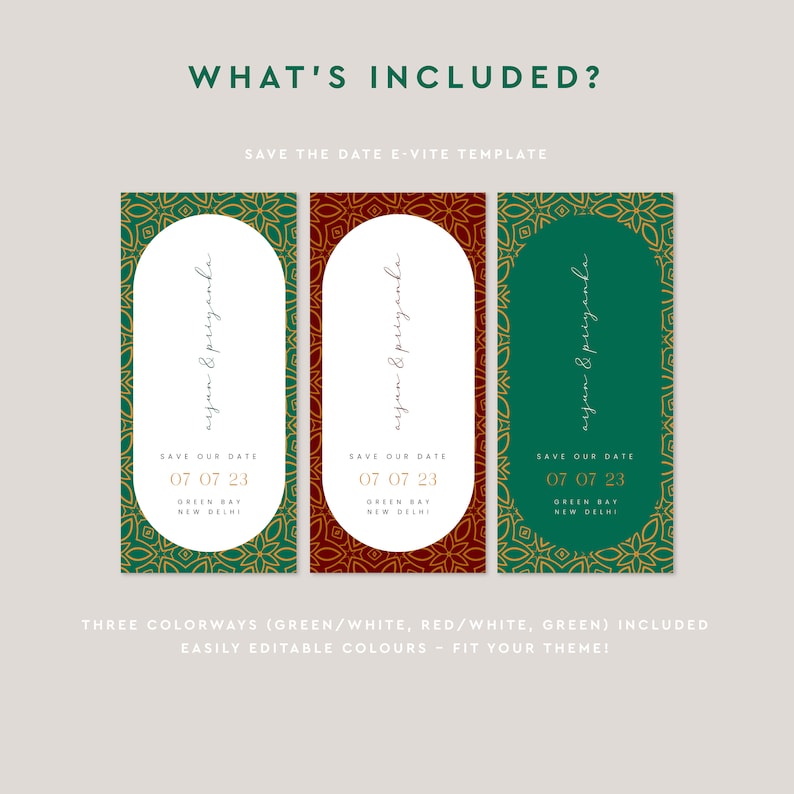 Indian Digital Save the Date Template, Indian Wedding Invitation, E ...
