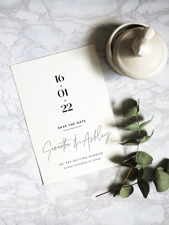 Elegant Save the Date Template Minimalist Save the Date Card - Etsy
