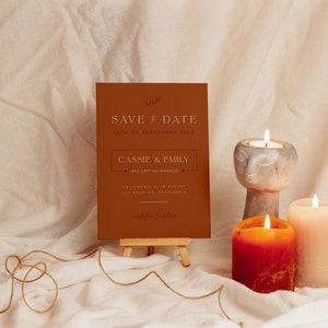 Sage Green Save the Date Template, Dusty Blue - Terracotta Modern ...