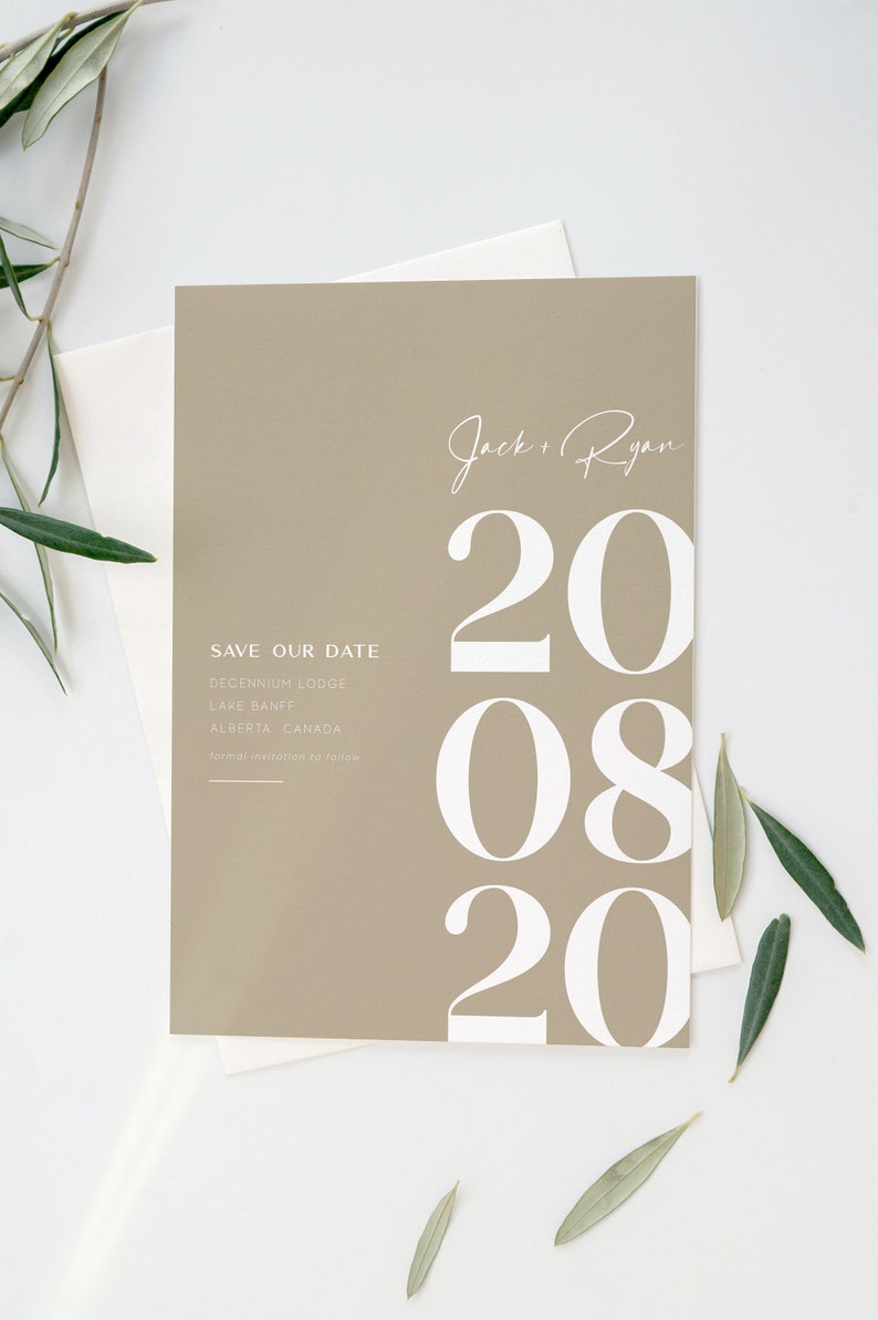 Modern Graphic Save the Date Template Downloadable Printable - Etsy