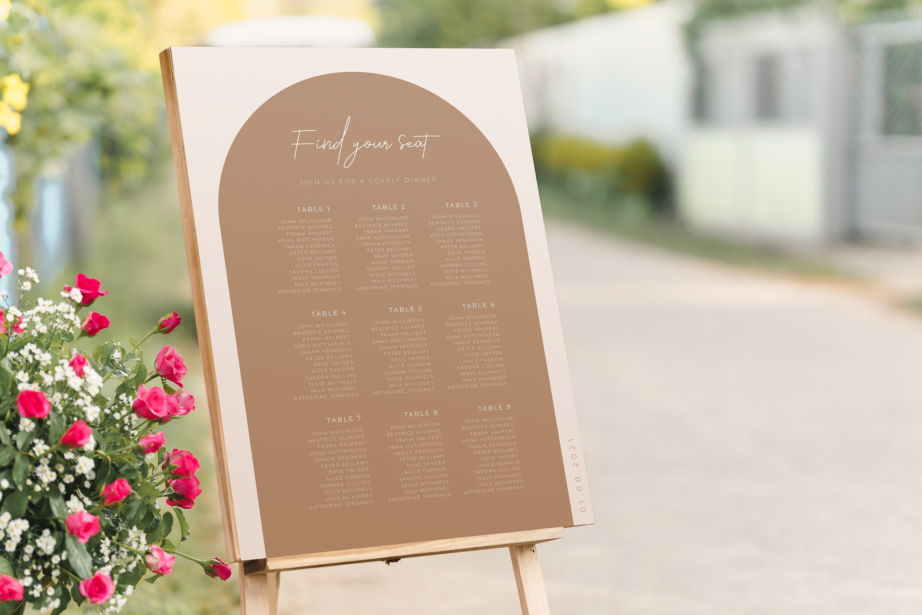 Arch Wedding Seating Chart Template, DIY Table Seating Chart, Modern ...