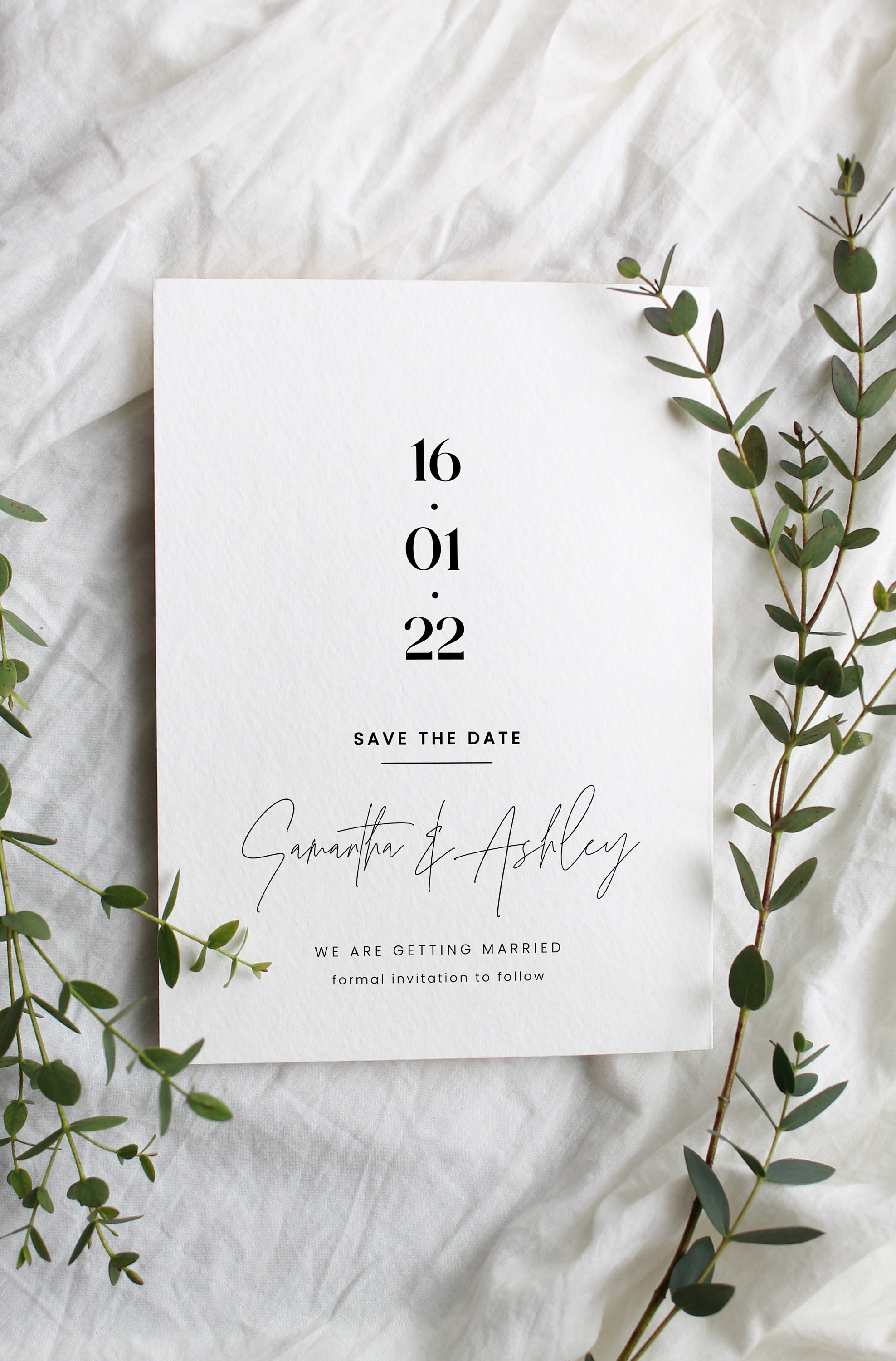 Elegant Save the Date Template, Minimalist Save the Date Card, Wedding ...