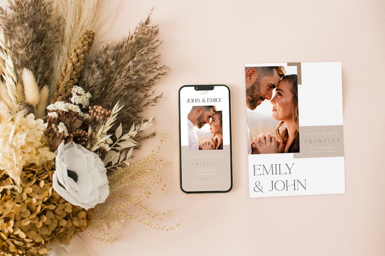 Modern Photo Save the Date TEXT Invitation Electronic Save - Etsy
