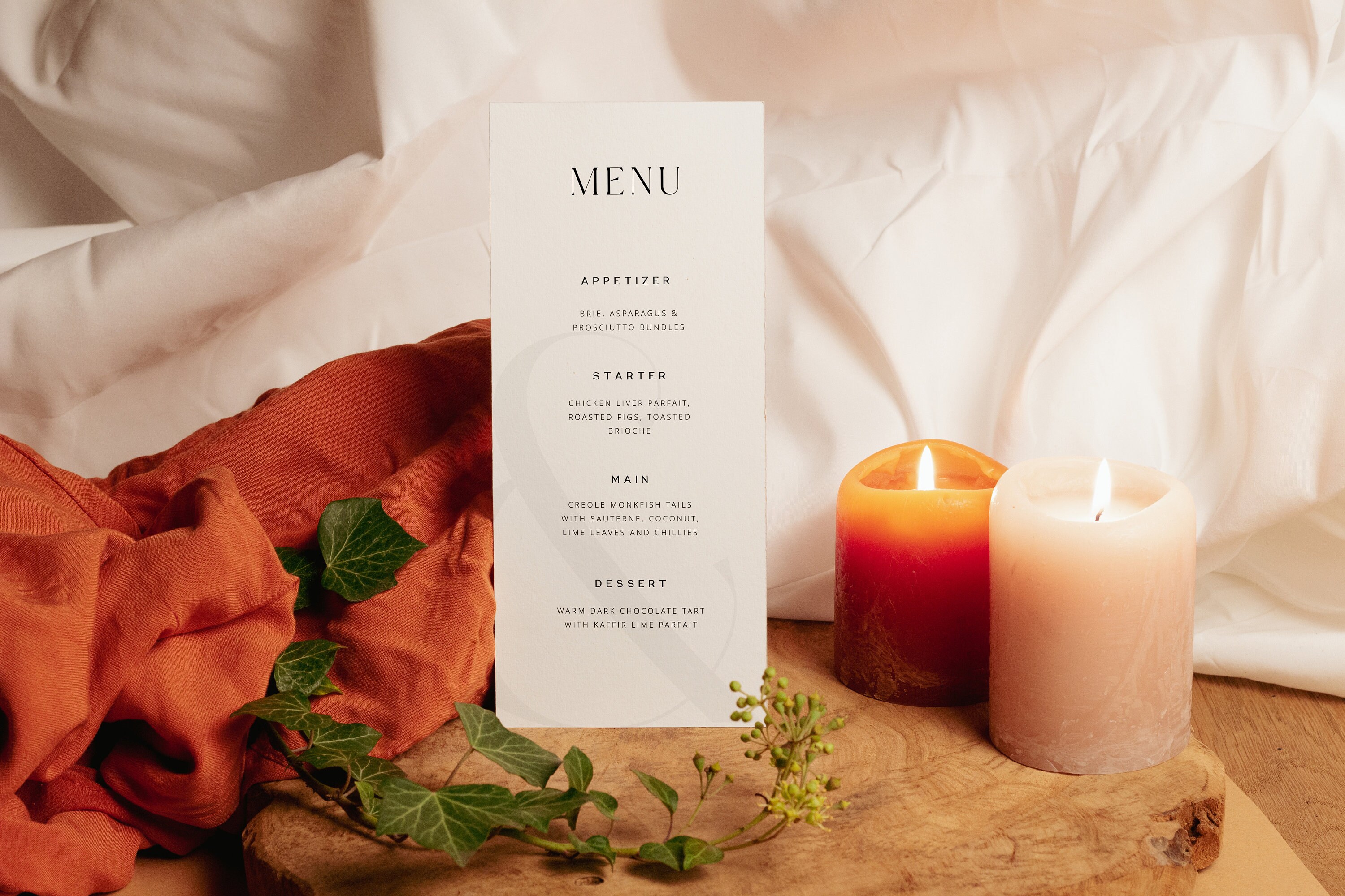 Ampersand Wedding Menu Template, Printable Wedding Menu Cards, Minimal ...
