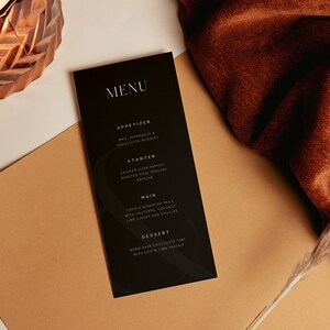 Ampersand Wedding Menu Template, Printable Wedding Menu Cards, Minimal ...
