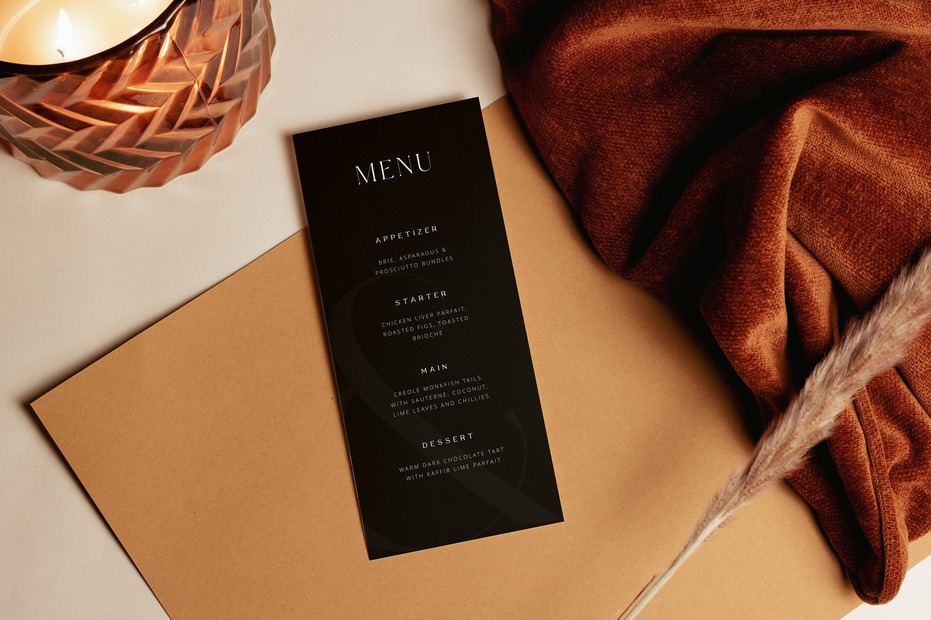 Ampersand Wedding Menu Template, Printable Wedding Menu Cards, Minimal ...