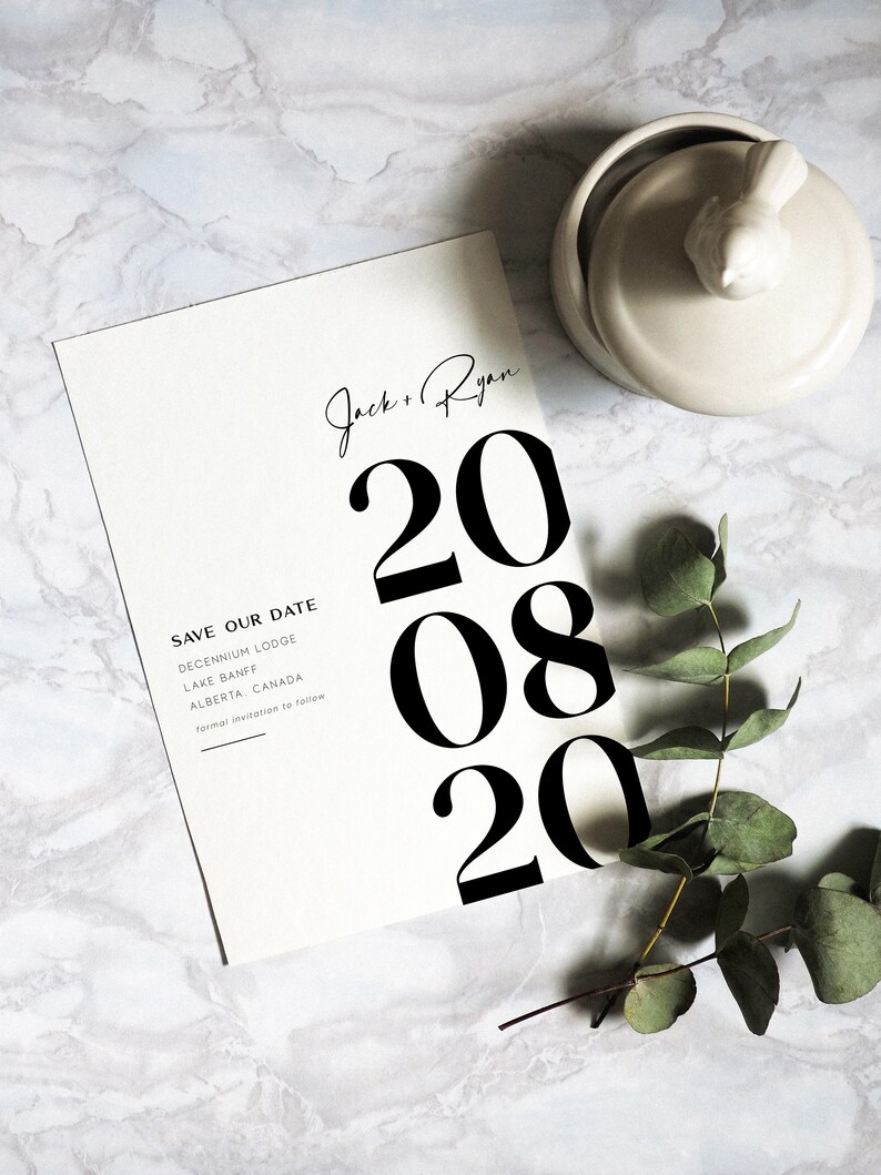 Modern Graphic Save the Date Template Downloadable Printable - Etsy