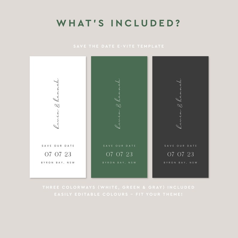 Modern Minimal Save the Date Evite Template, Minimalist Digital Text ...