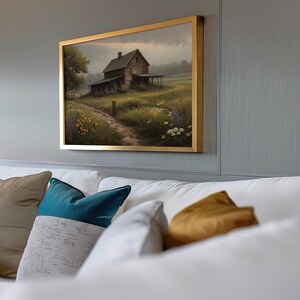 Cottage Core Painting, Vintage Wall Art, Country Home Decor, Digital ...