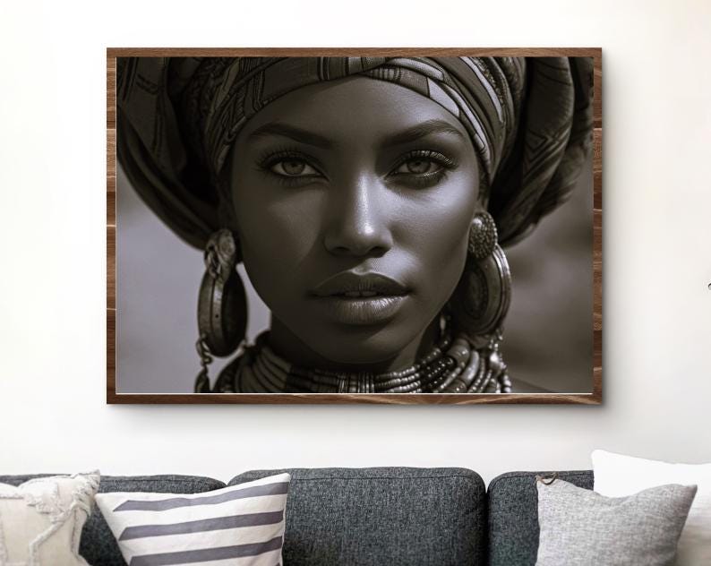 African Woman Wall Art African Art Digital Prints Wall Art Black