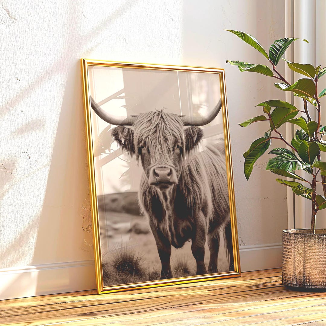 Highland Cow Print, Instant Download, Cow Wall Art, Highland Cow Home ...